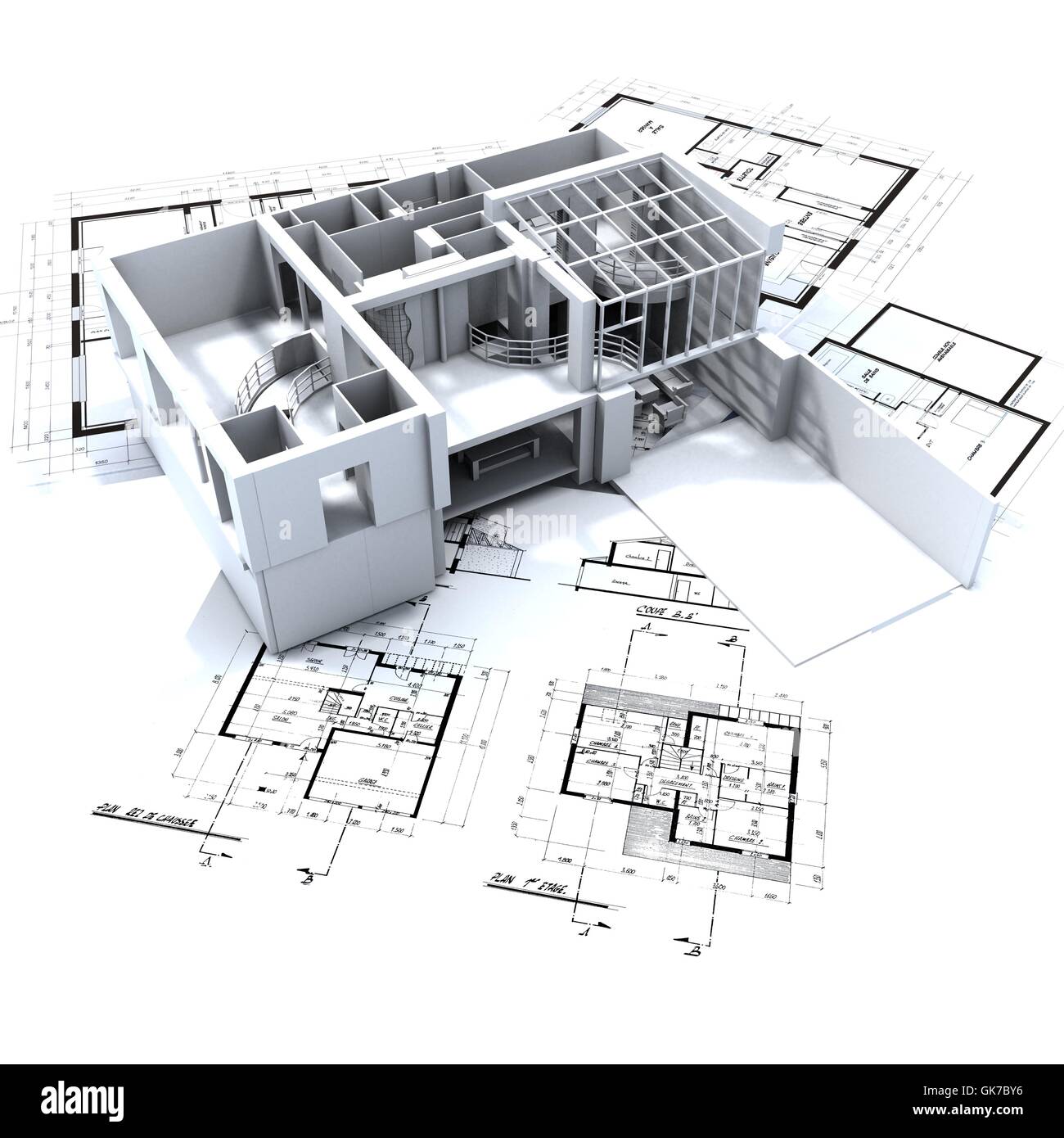 house building composition Stock Photo - Alamy