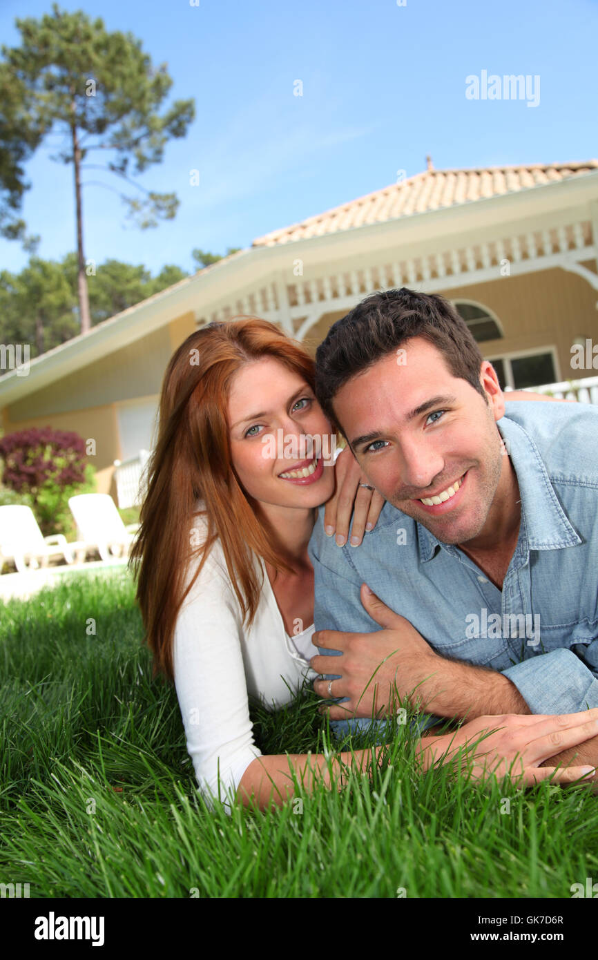 woman house building Stock Photo - Alamy