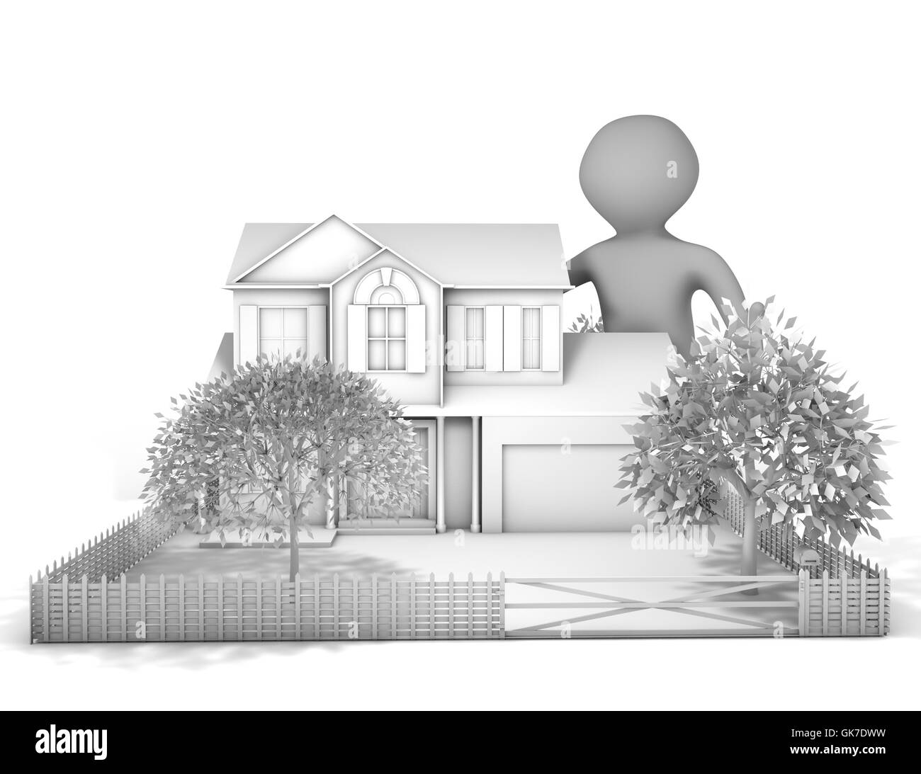 3d man building house Black and White Stock Photos & Images - Alamy