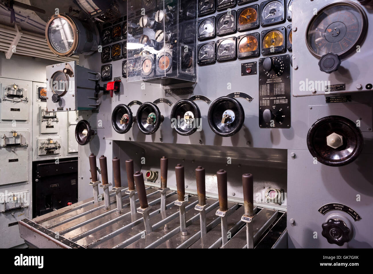 US World War II submarine interior Stock Photo - Alamy