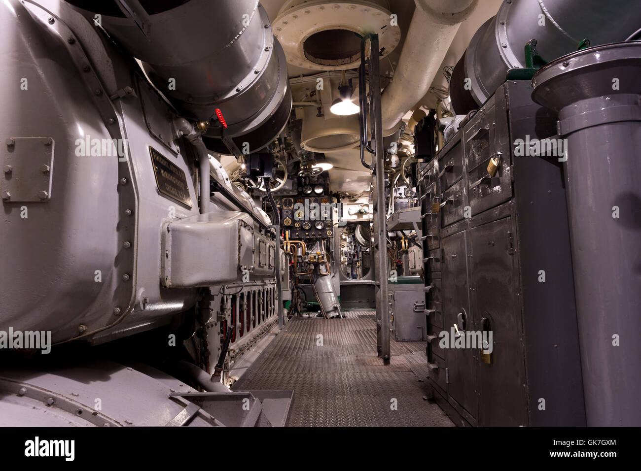 US World War II submarine interior Stock Photo - Alamy