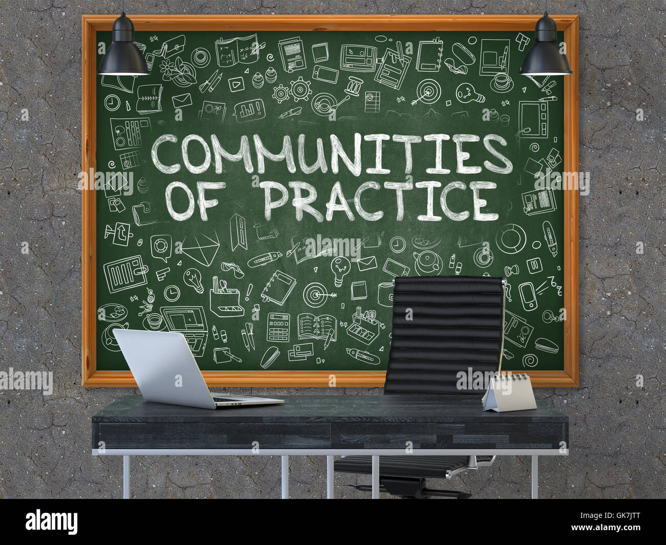 Communities of Practice Concept. Doodle Icons on Chalkboard Stock Photo ...