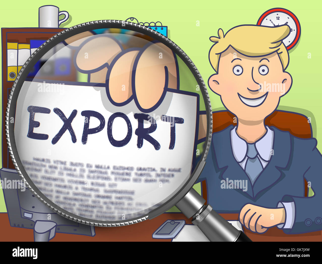 Export through Lens. Doodle Concept Stock Photo - Alamy
