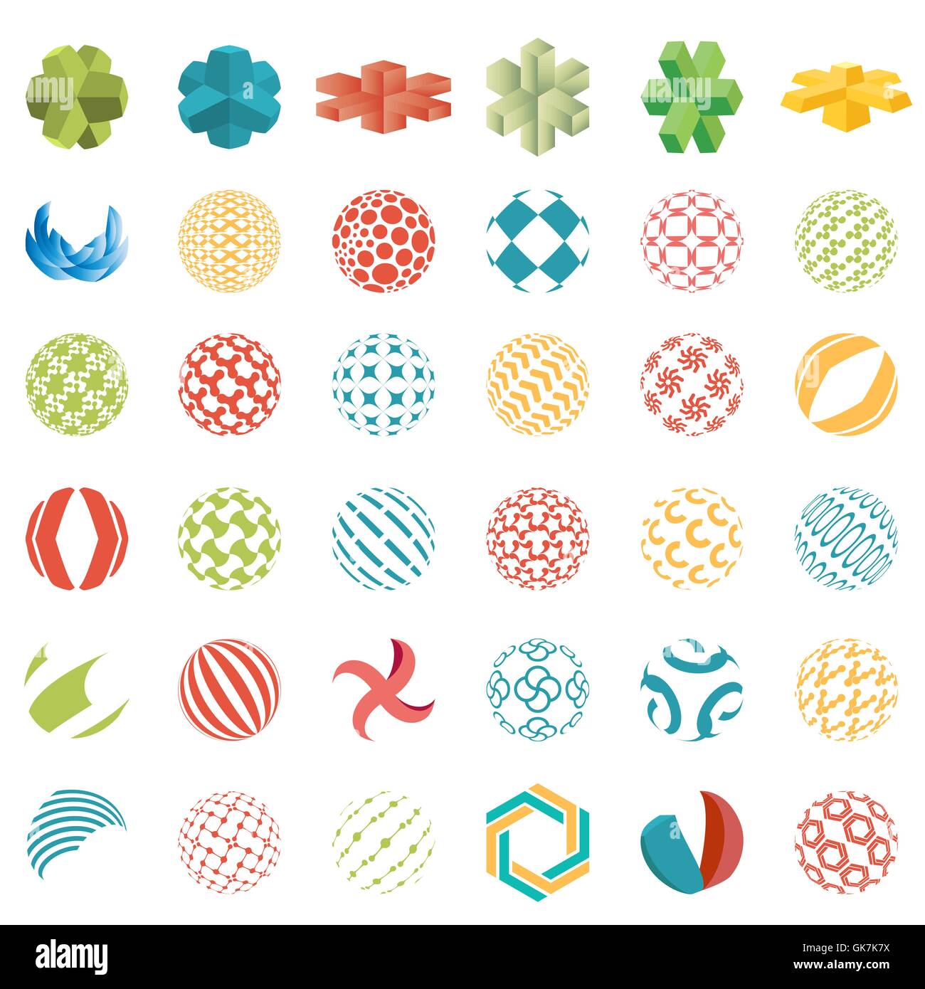 Universal spherical logos, business abstract icons Stock Vector Image ...