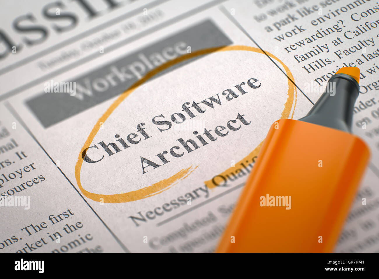 Job Opening Chief Software Architect Stock Photo - Alamy