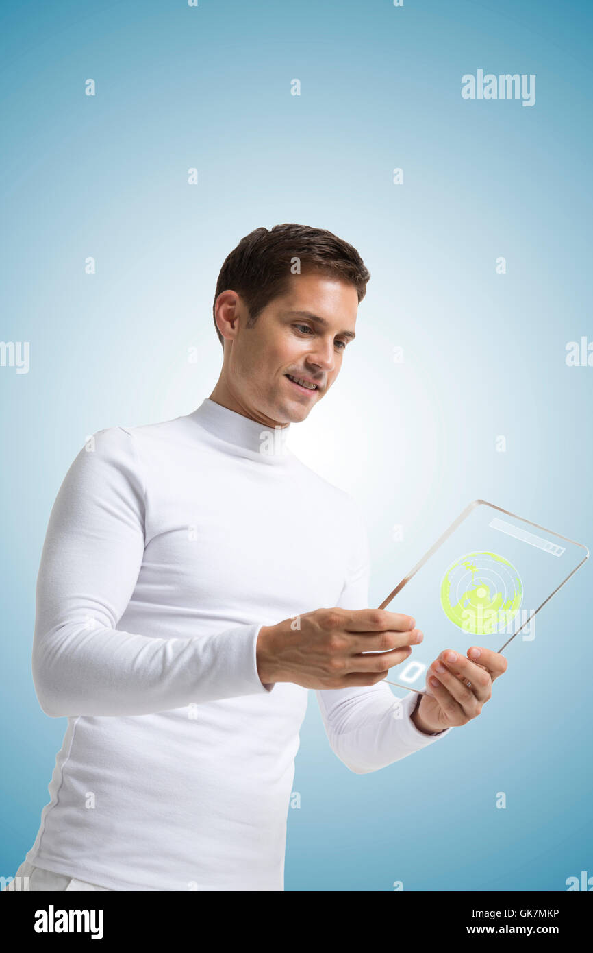 The researchers used high-tech tablet Stock Photo - Alamy