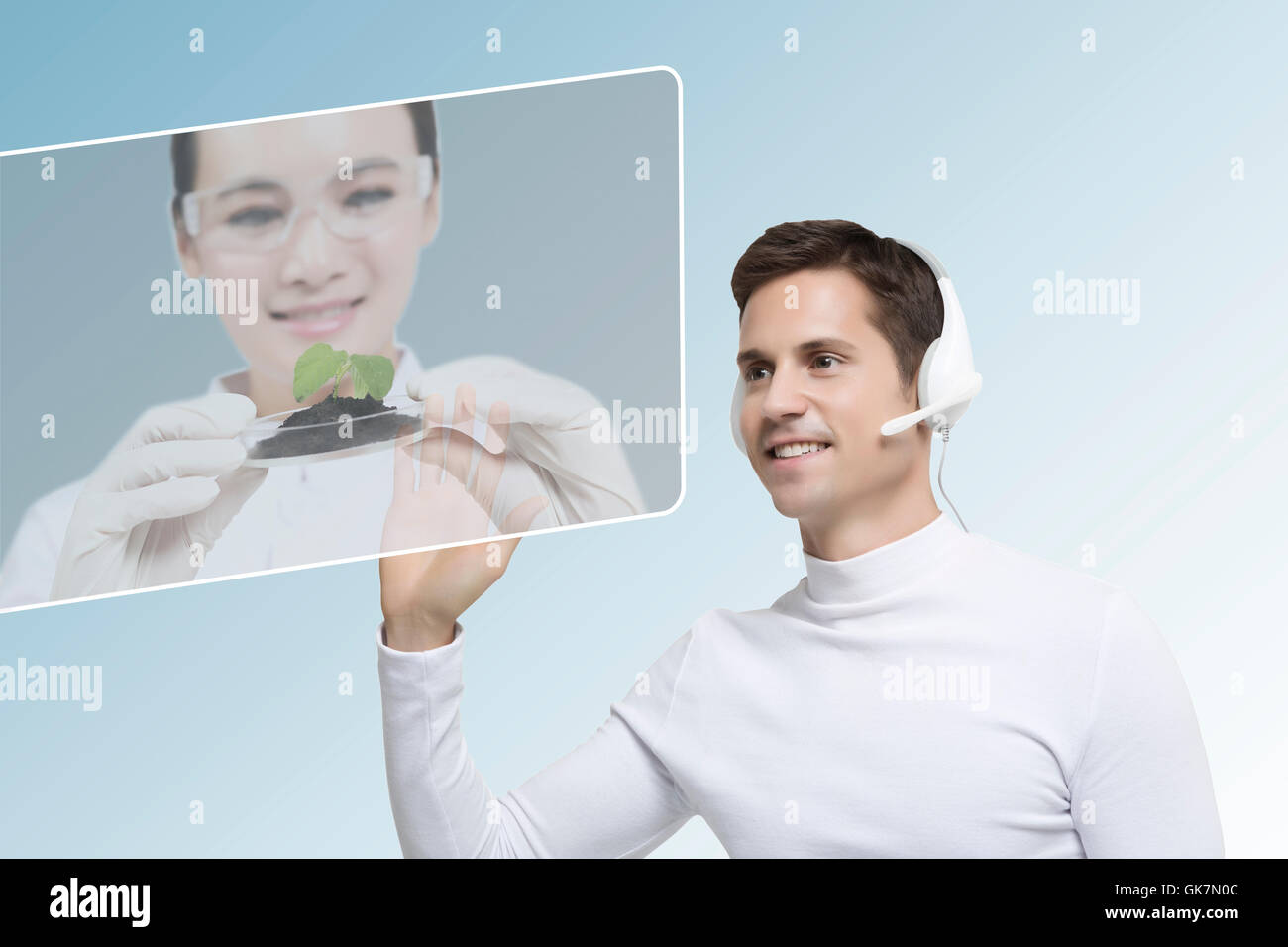 The researchers used high-tech touch-screen Stock Photo - Alamy