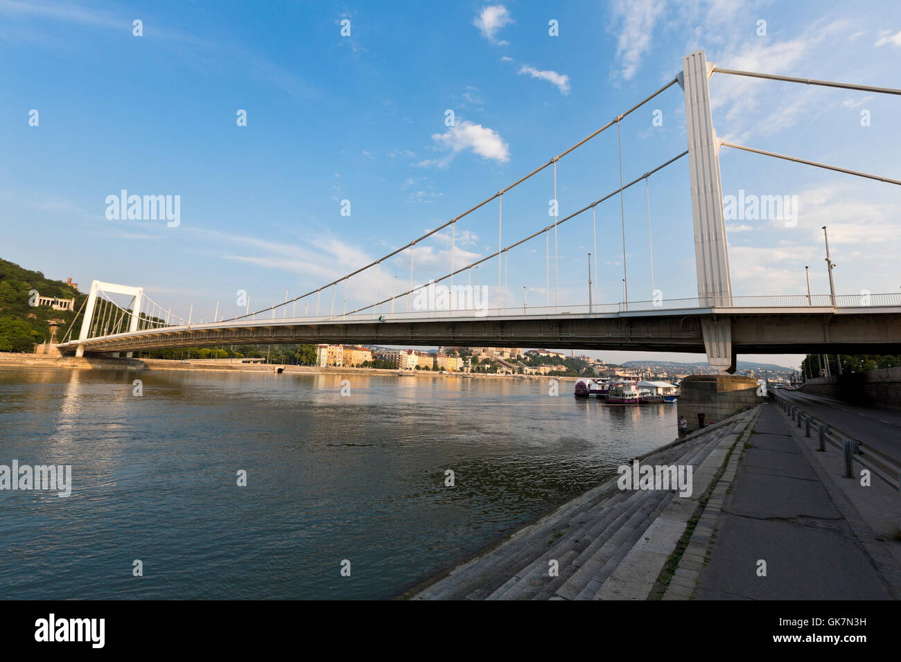 Watch the evening to Elisabeth Bridge (Elizabeth HID) and the Danube ...