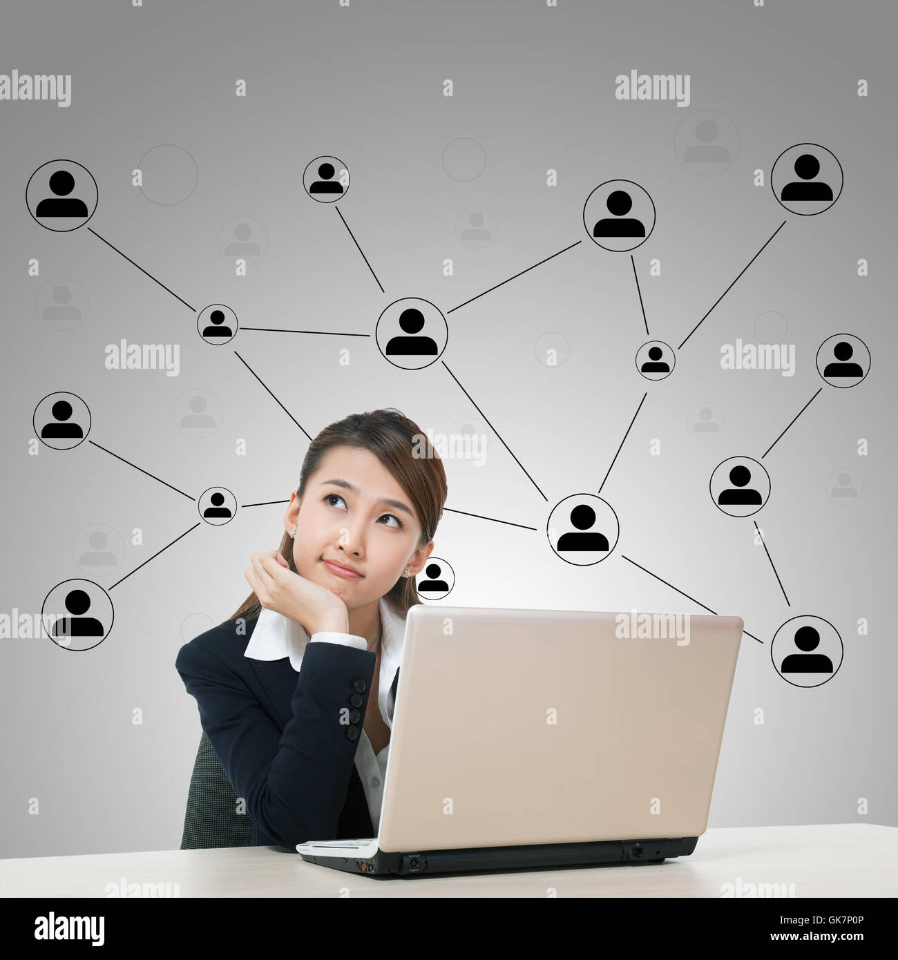 Business woman thinking Stock Photo - Alamy