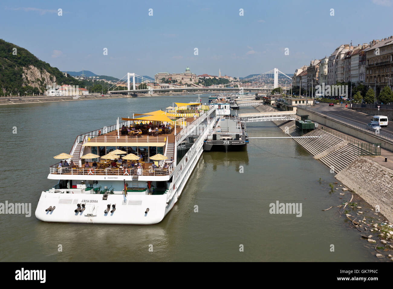 Boats on the Danube in Budapest Stock Photo - Alamy