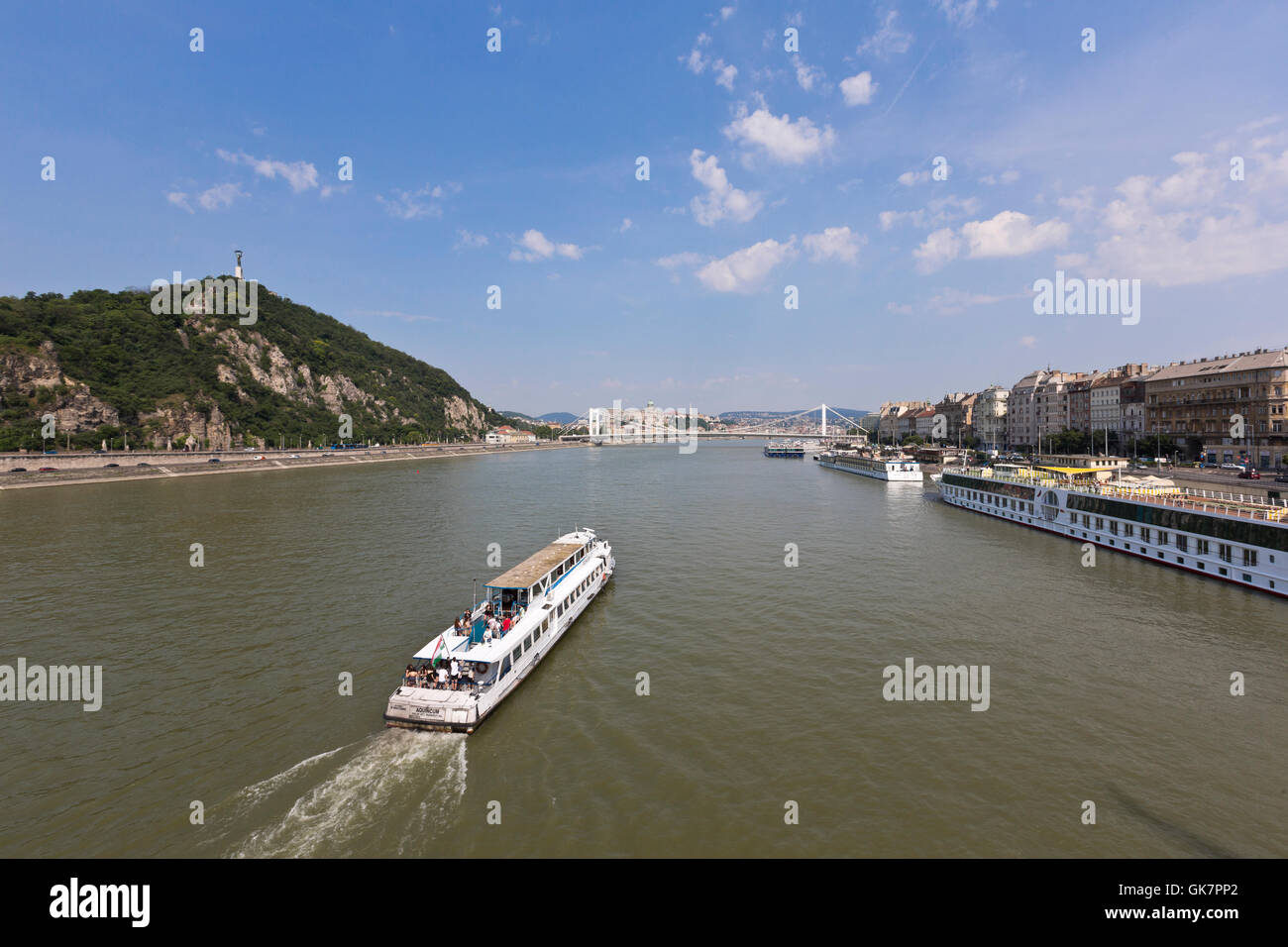 Boats on the Danube in Budapest Stock Photo - Alamy