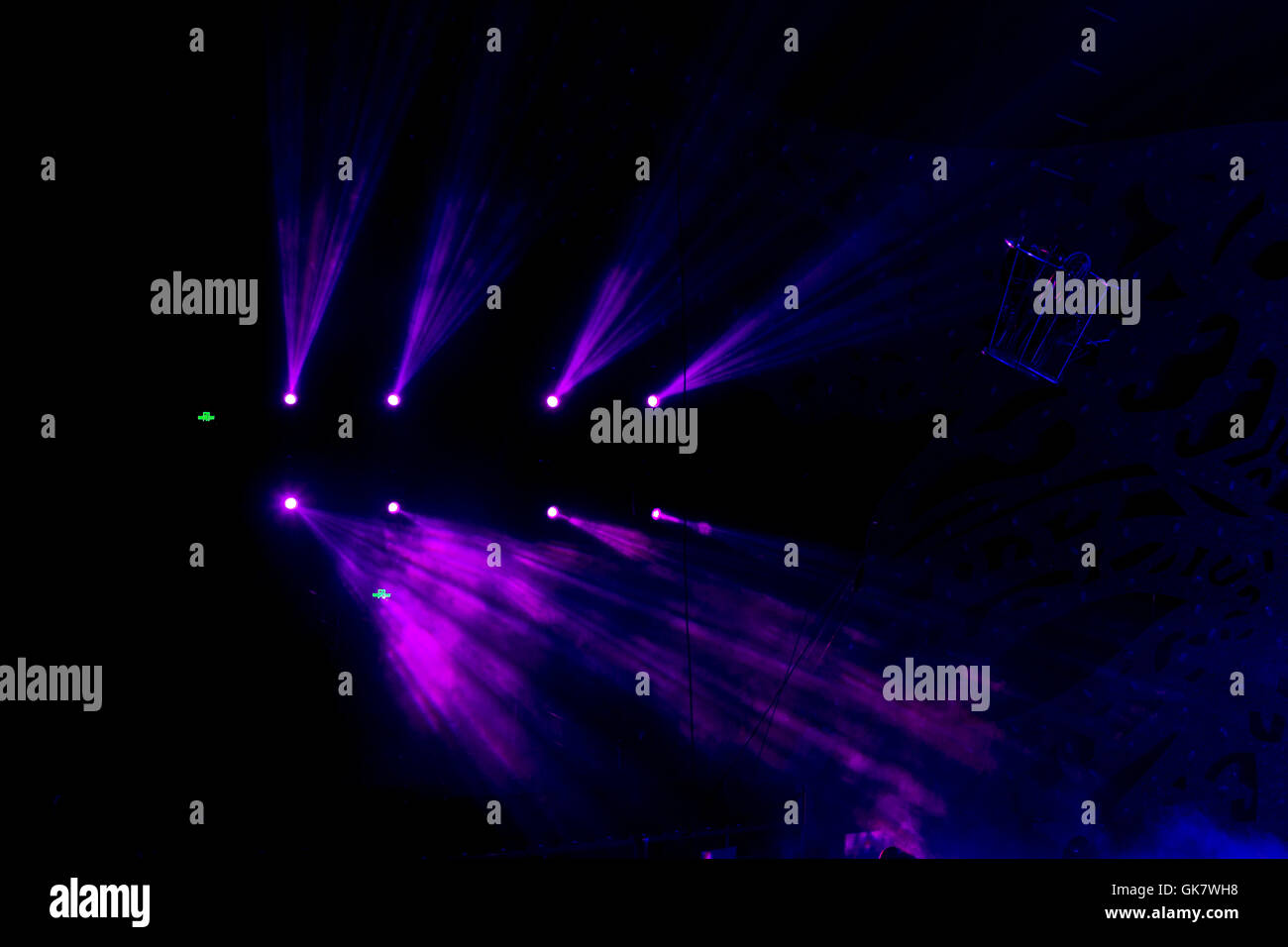 Blue stage lighting, light show concert Stock Photo - Alamy