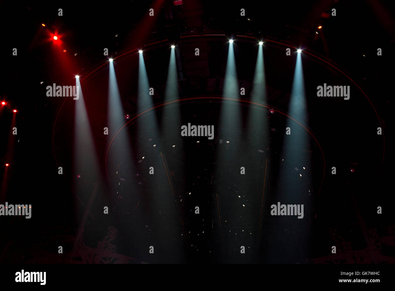 Blue stage lighting, light show concert Stock Photo - Alamy