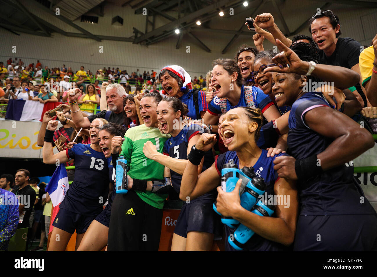 Rio De Janeiro, Brazil. 18th Aug, 2016. France's players pose for ...