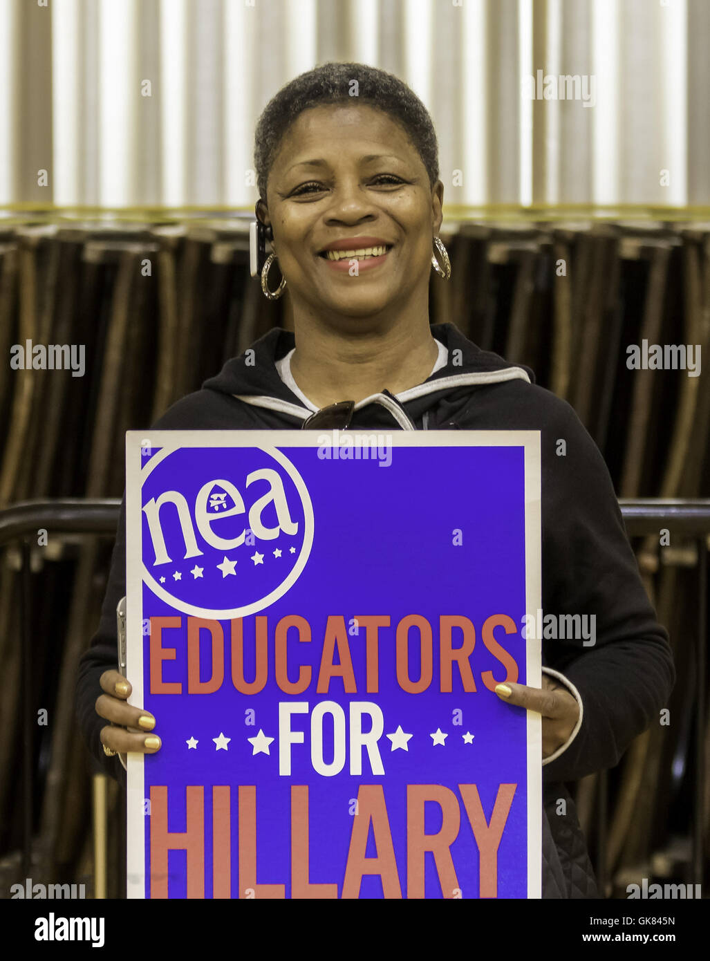 Chicago, IL, USA. 14th Mar, 2016. A school teacher with CPS poses with ...