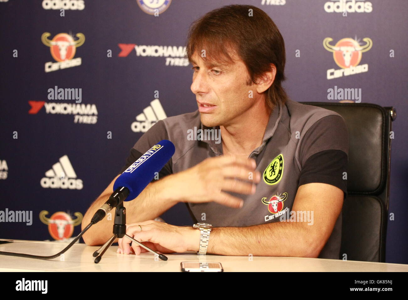 Chelsea Football Club's new Italian manager Antonio Conte, faces the ...