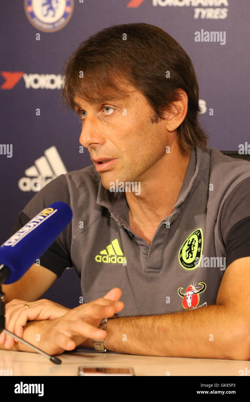 Chelsea Football Club's new Italian manager Antonio Conte, faces the ...
