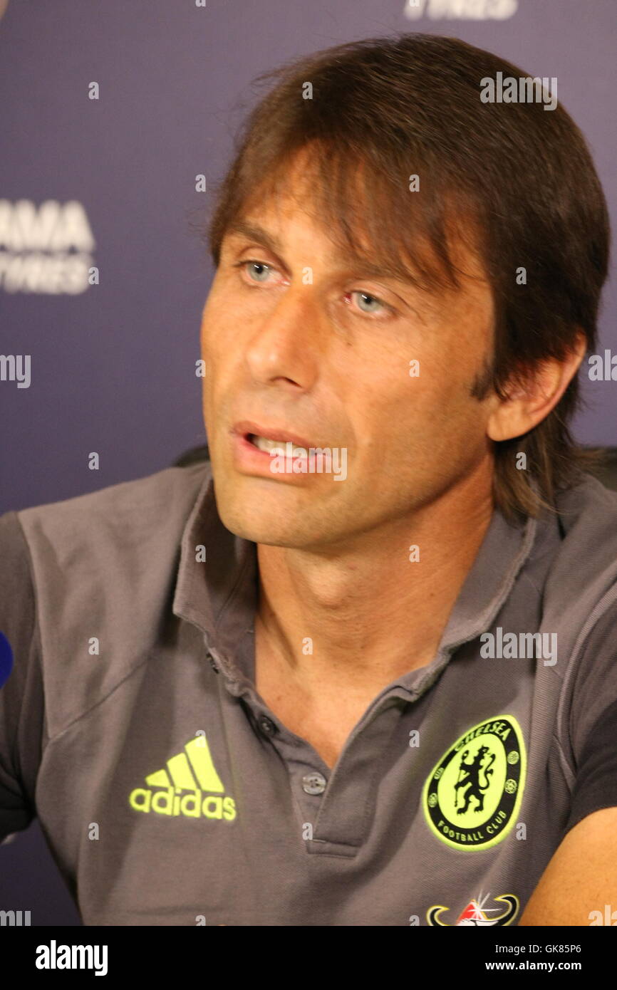 Chelsea Football Club's new Italian manager Antonio Conte, faces the ...