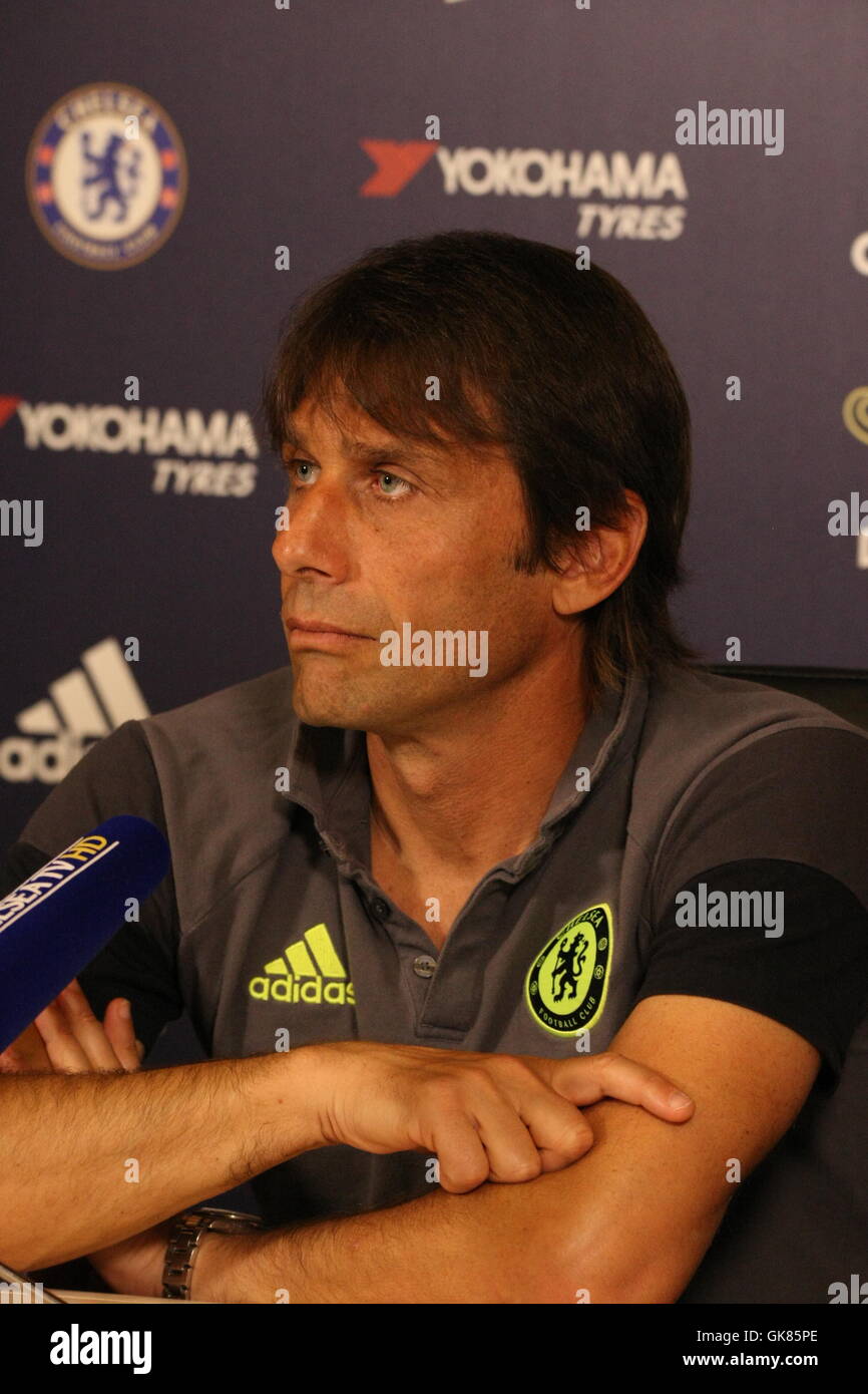 Chelsea Football Club's new Italian manager Antonio Conte, faces the ...