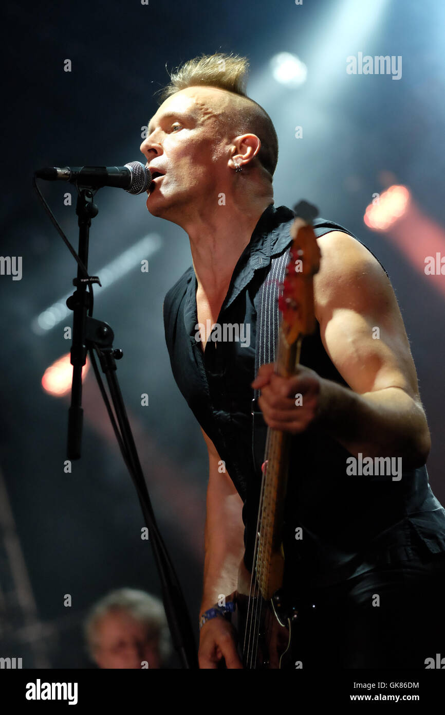 Green Man Festival, Wales, UK August 2016. The Membranes perform live ...