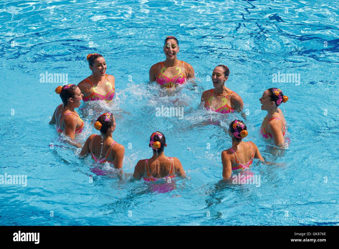 Rio de Janeiro, Brazil. 19th August, 2016. The Brazilian team during ...