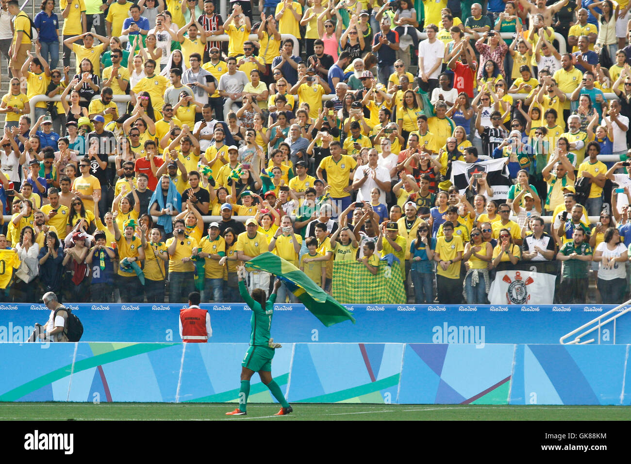 Sao Paulo, Brazil. 19th August, 2016. The goalkeeper Barbara Brazilian ...