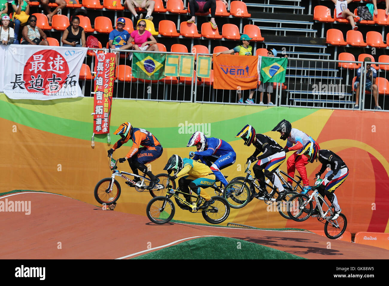 Rio de Janeiro, Brazil. 18th Aug, 2016. Mens BMX competition at the ...
