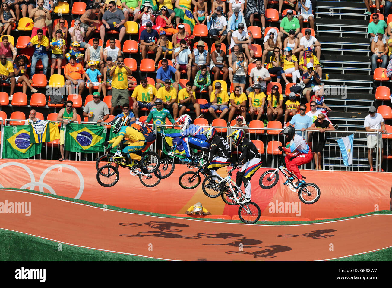 Rio de Janeiro, Brazil. 18th Aug, 2016. Mens BMX competition at the ...