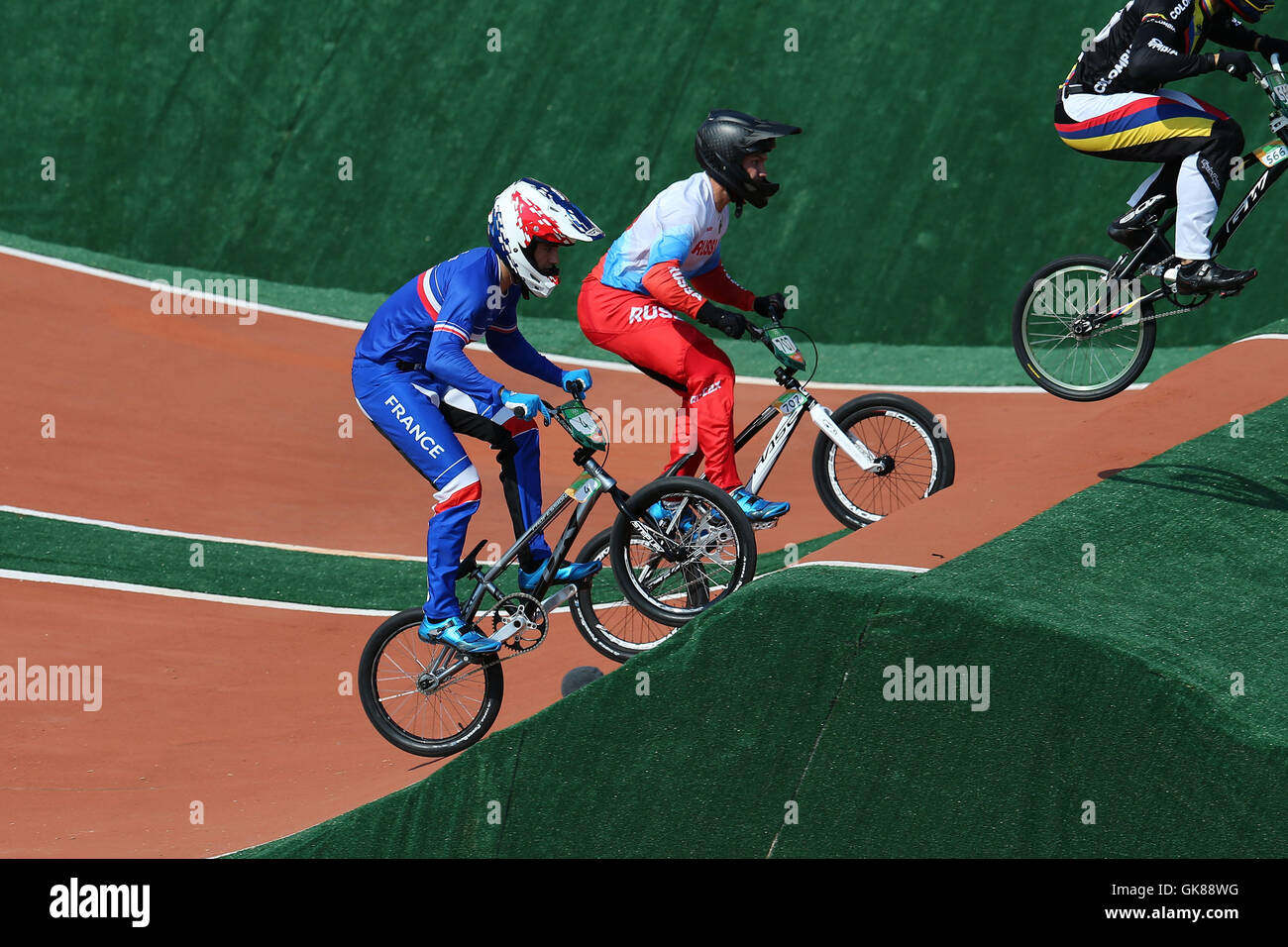 Rio de Janeiro, Brazil. 18th Aug, 2016. Mens BMX competition at the ...