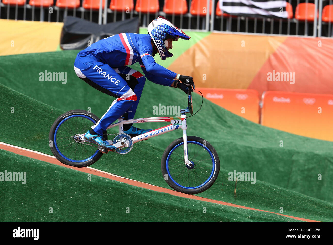 Rio de Janeiro, Brazil. 18th Aug, 2016. Mens BMX competition at the ...