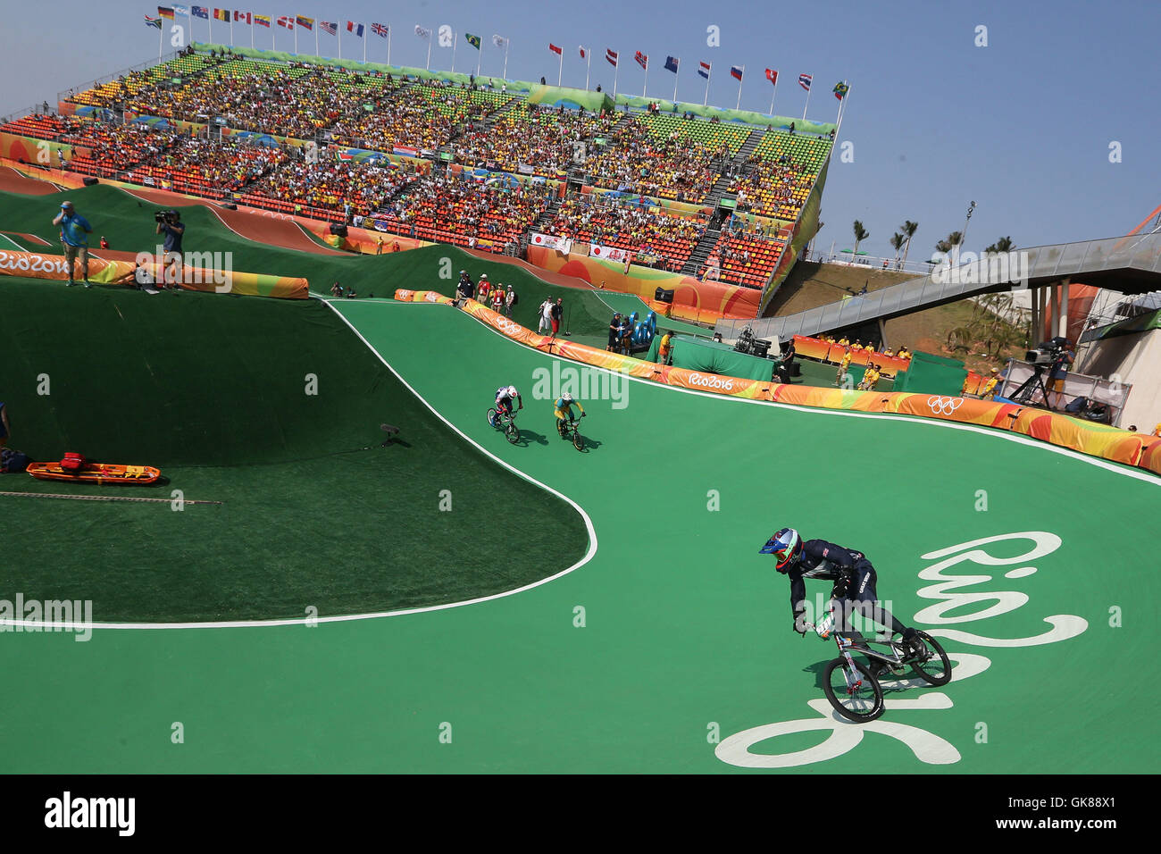 Rio de Janeiro, Brazil. 18th Aug, 2016. Mens BMX competition at the ...