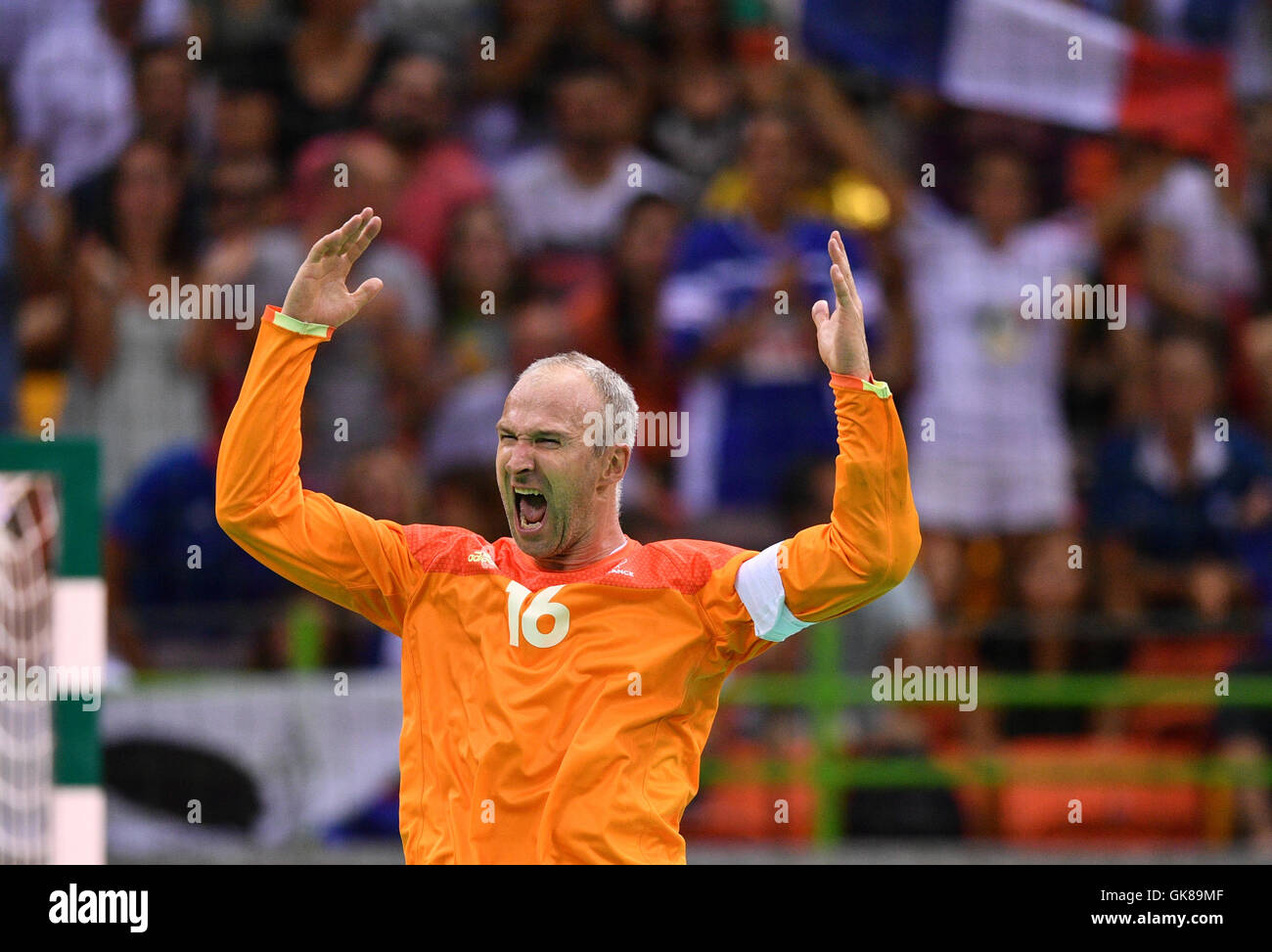 Rio de Janeiro, Brazil. 19th Aug, 2016. French goalkeeper Thierry ...