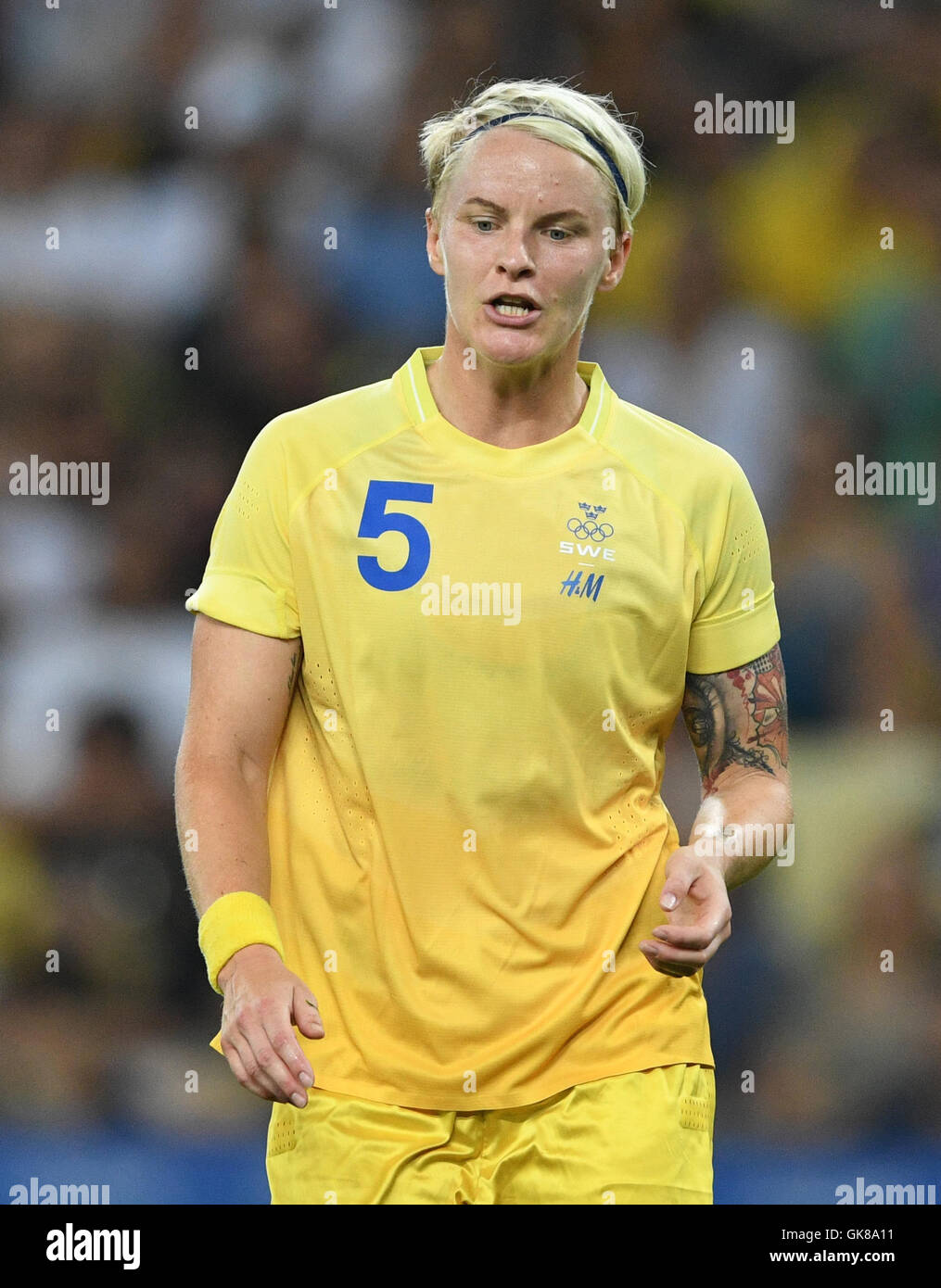 Rio de Janeiro, Brazil. 19th Aug, 2016. Nilla Fischer of Sweden reacts ...