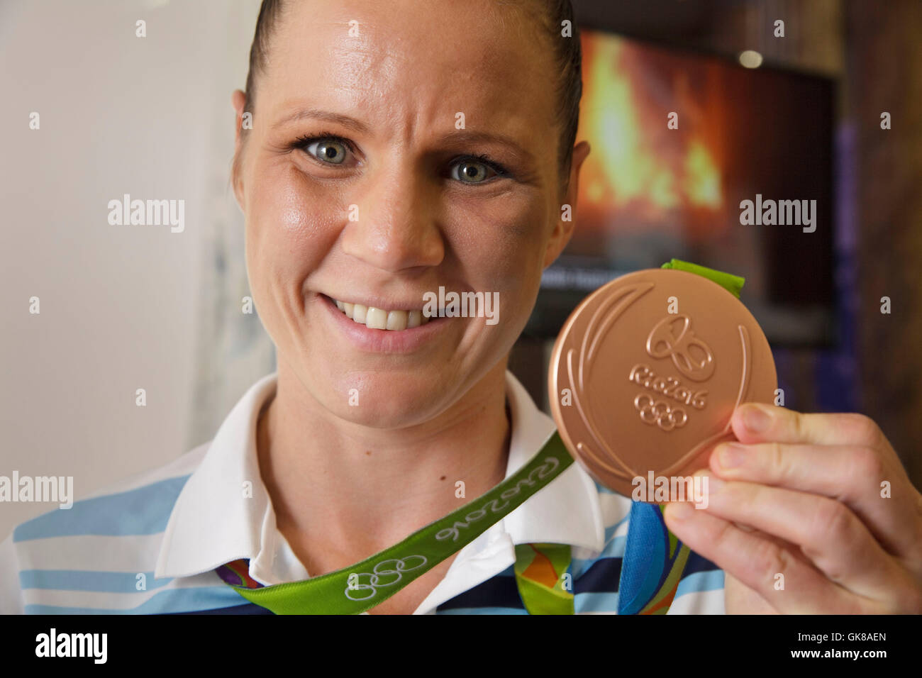 Rio de Janeiro, Brazil. 19th Aug, 2016. Bronze medal winning Finnish ...