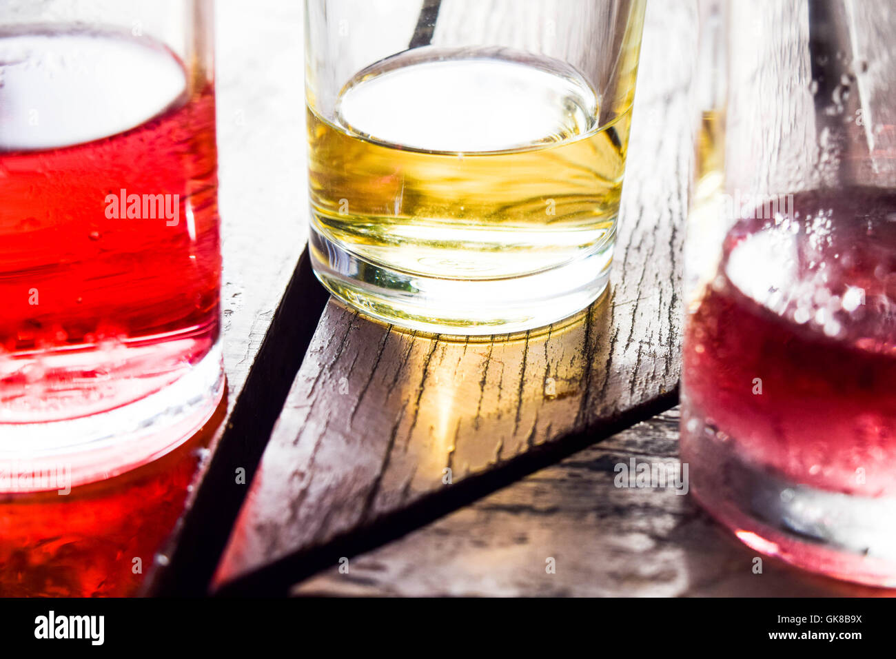 colorful color water in glass Stock Photo - Alamy
