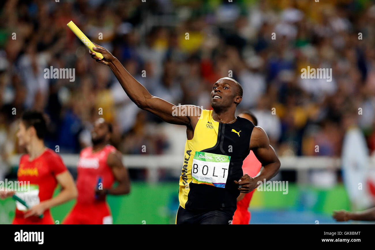 Rio De Janeiro, Brazil. 19th Aug, 2016. Usain BOLT Jamaica commemorates ...