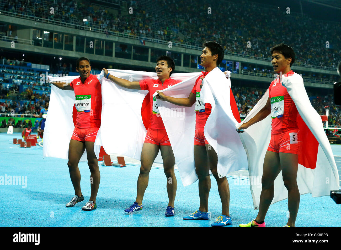 Rio De Janeiro, Brazil. 19th Aug, 2016. Japan team celebrates second ...