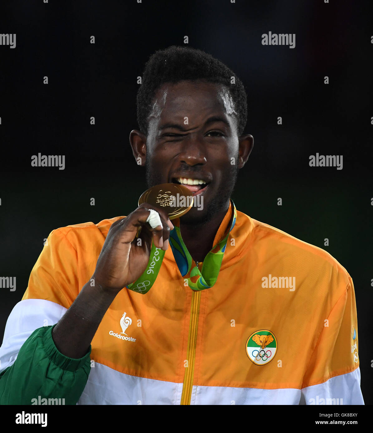Rio De Janeiro, Brazil. 19th Aug, 2016. Gold medalist Cote d'Ivoire's ...