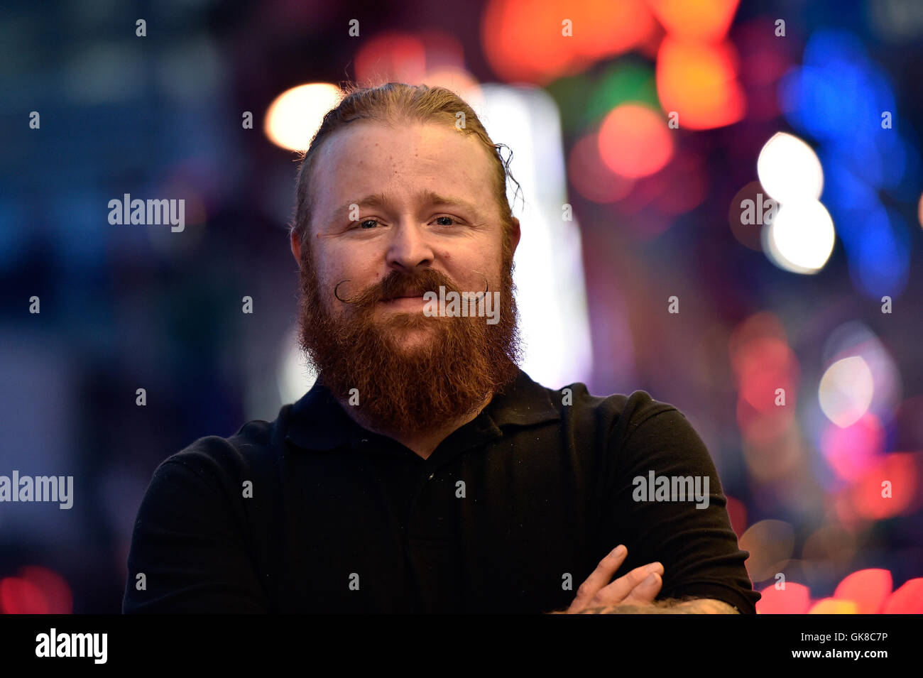 Las Vegas, Nevada, USA. 19th Aug, 2016. Joshua Monroe stands along ...
