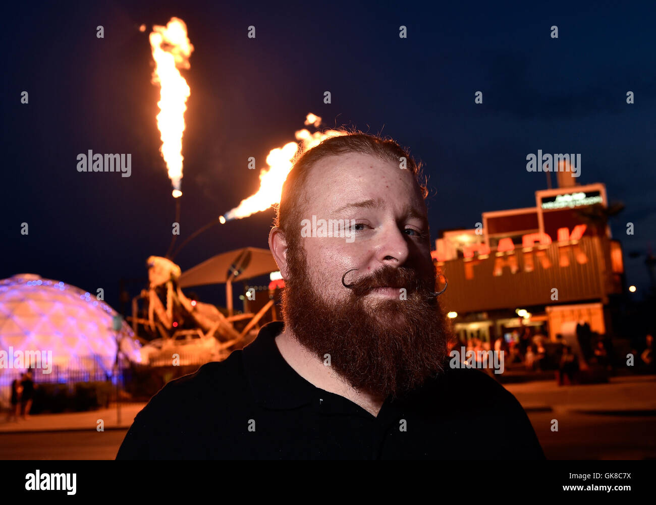 Las Vegas, Nevada, USA. 19th Aug, 2016. Joshua Monroe stands along ...