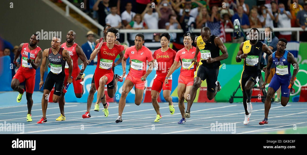Rio De Janeiro, Brazil. 19th Aug, 2016. China's Zhang Peimeng (5th, L ...