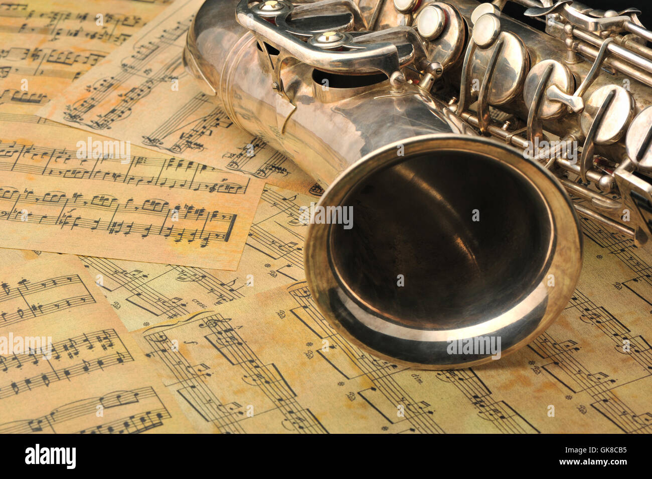 Old saxophone notes musical instrument hi-res stock photography and ...