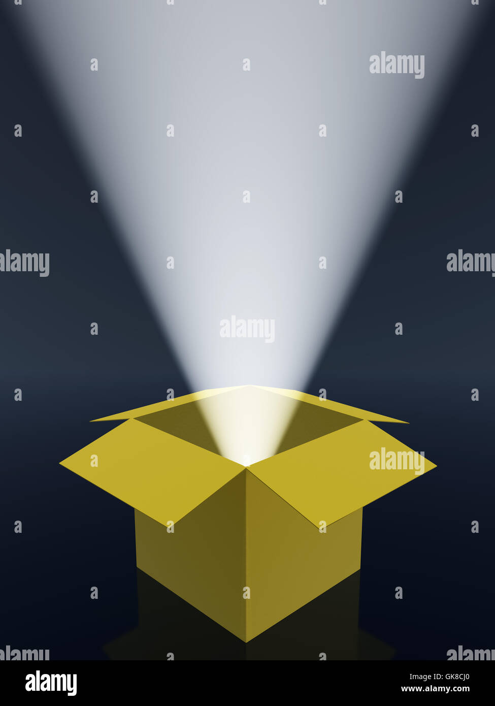 Boxes and rays of light Stock Photo - Alamy