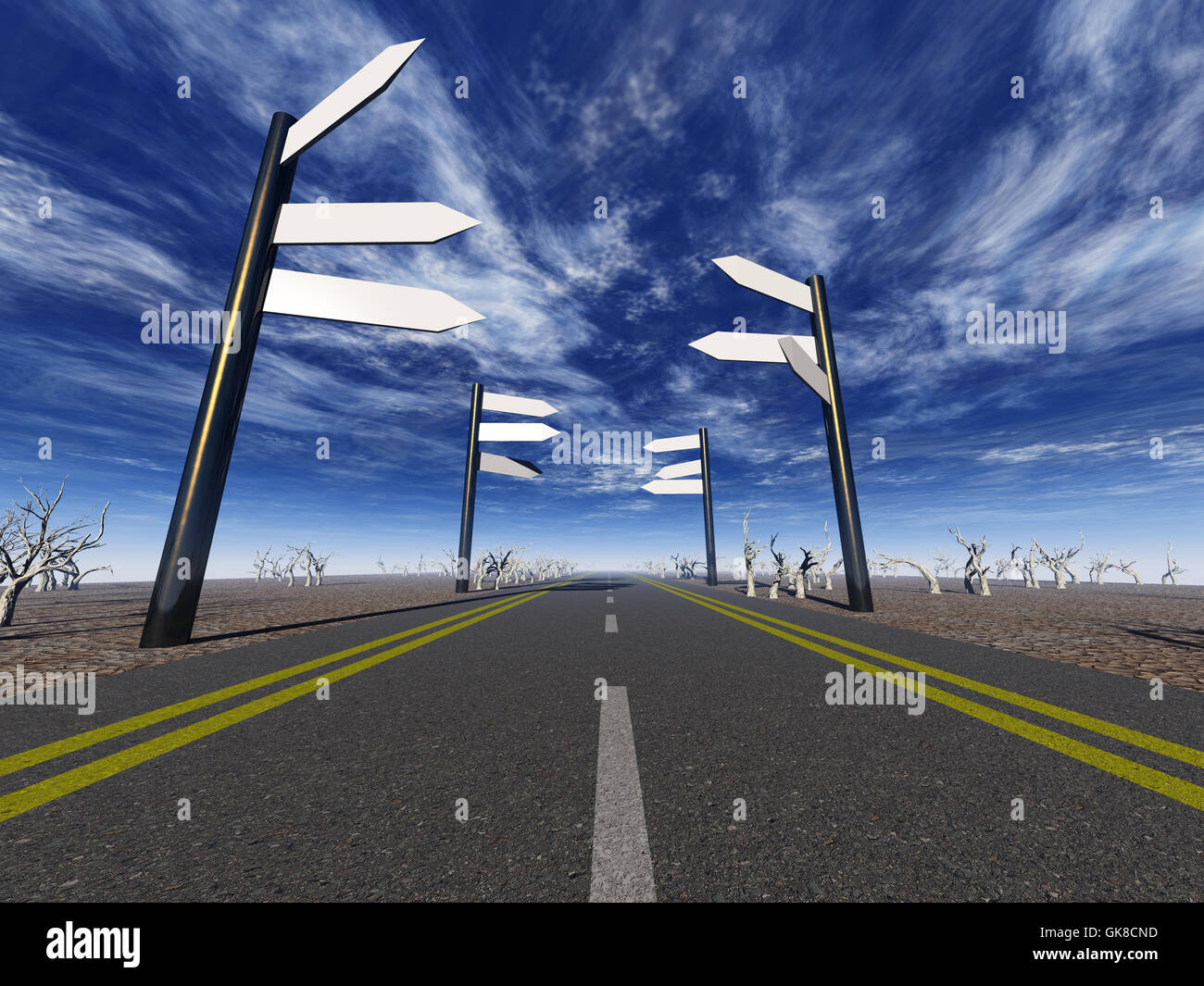 Blank directional road sign hi-res stock photography and images - Alamy