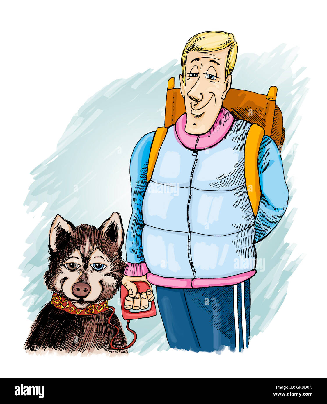 husky dog and his owner Stock Photo - Alamy