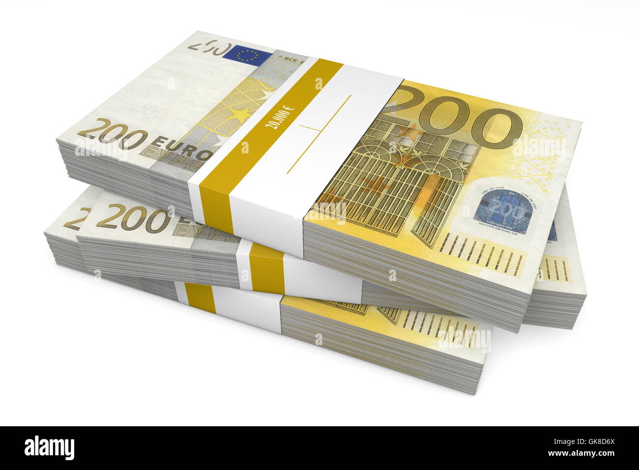 Three Packets of 200 Euro Notes with Bank Wrapper Stock Photo - Alamy