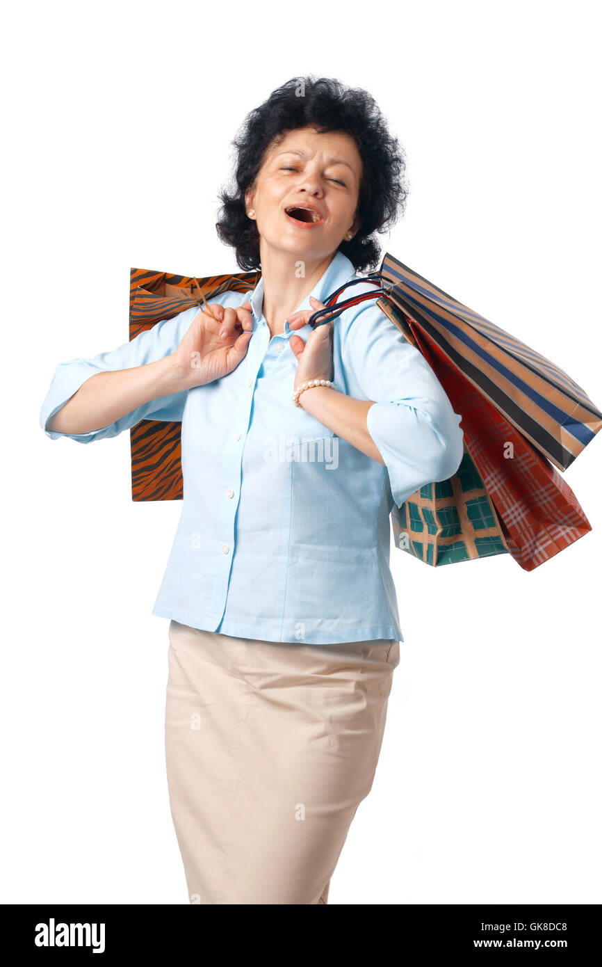 Happy modern shopper woman hi-res stock photography and images - Alamy