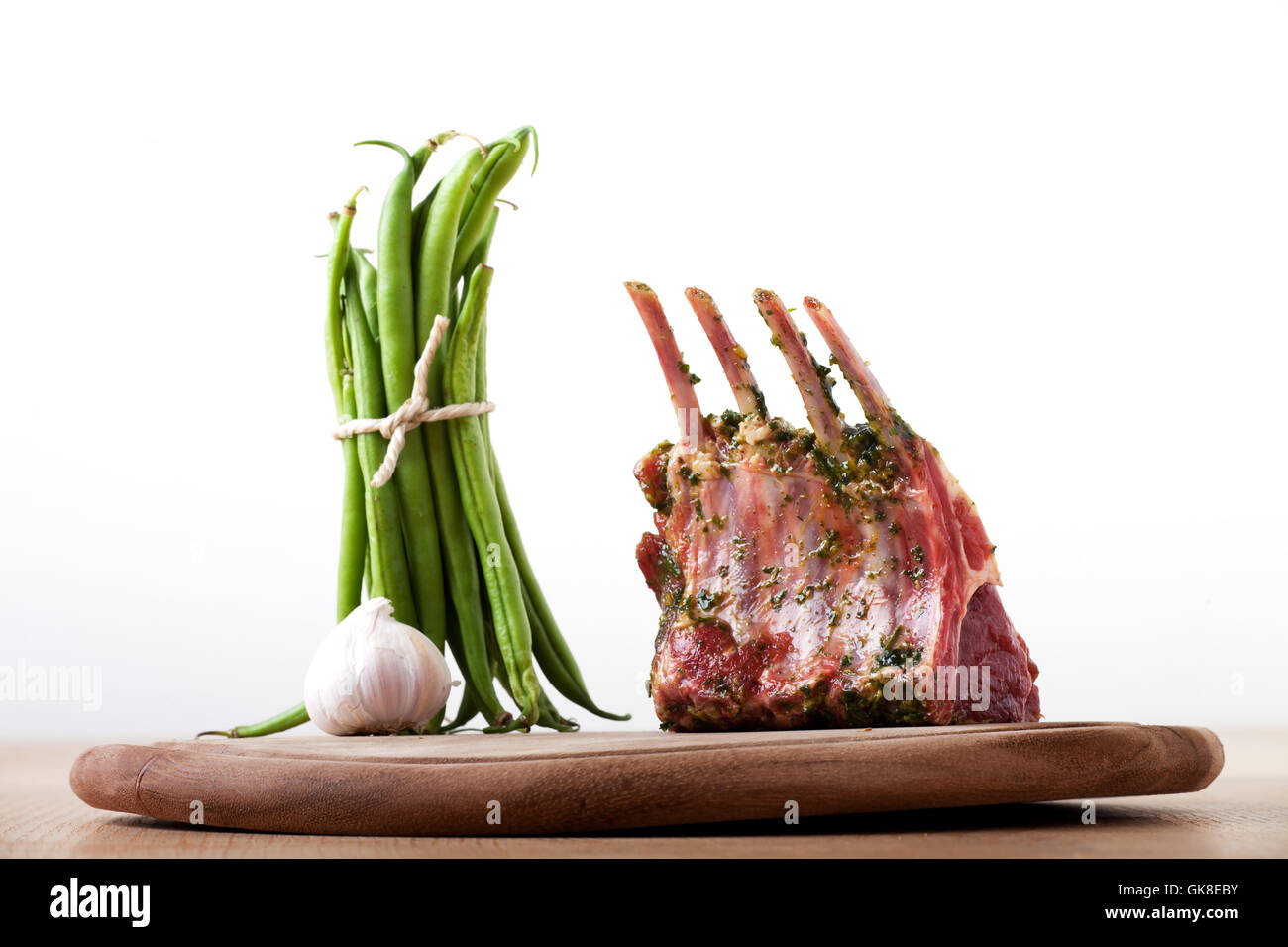 Raw lamb chop garlic hi-res stock photography and images - Alamy