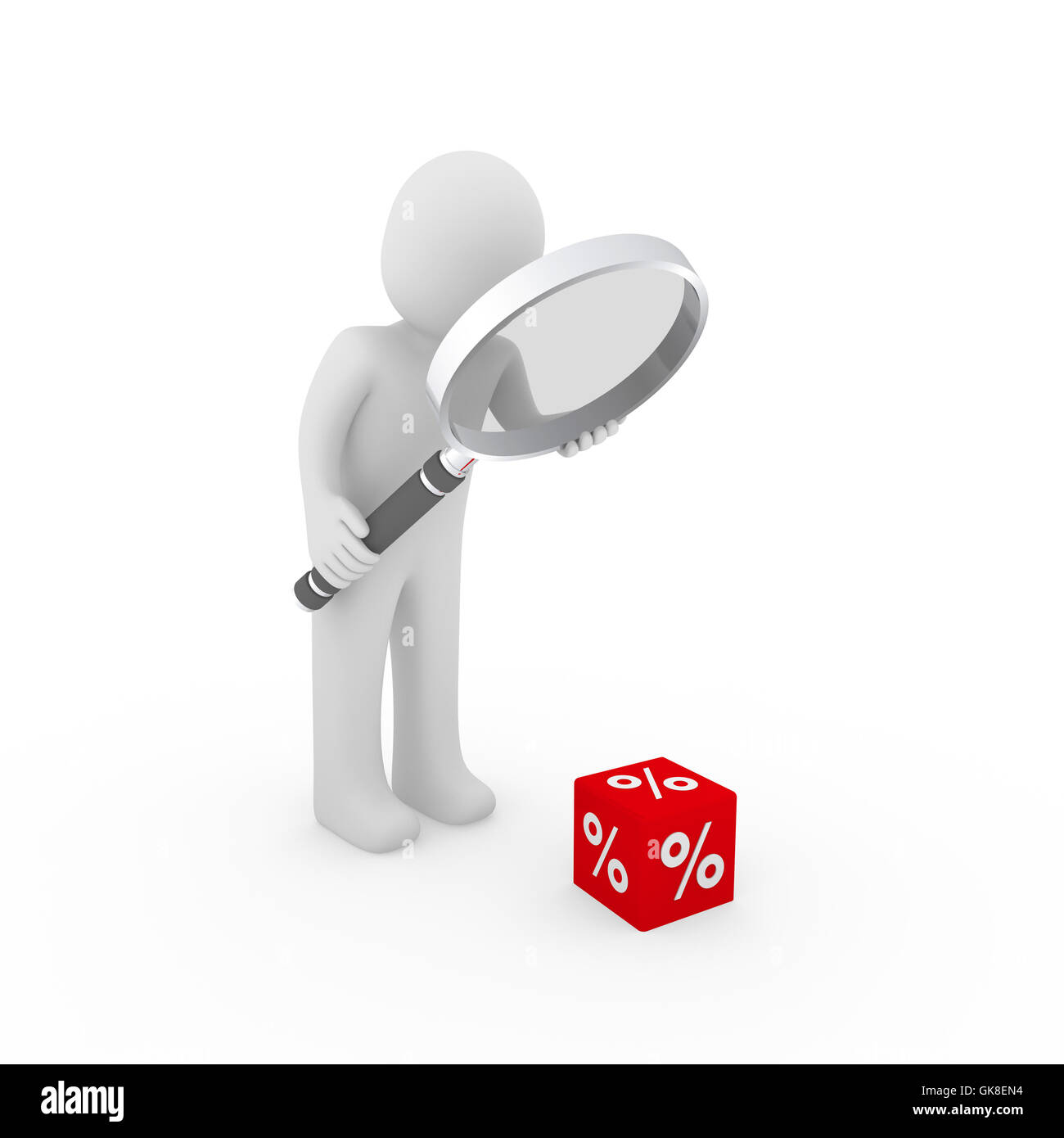 3d human man sale cube red loupe percent hi-res stock photography and ...