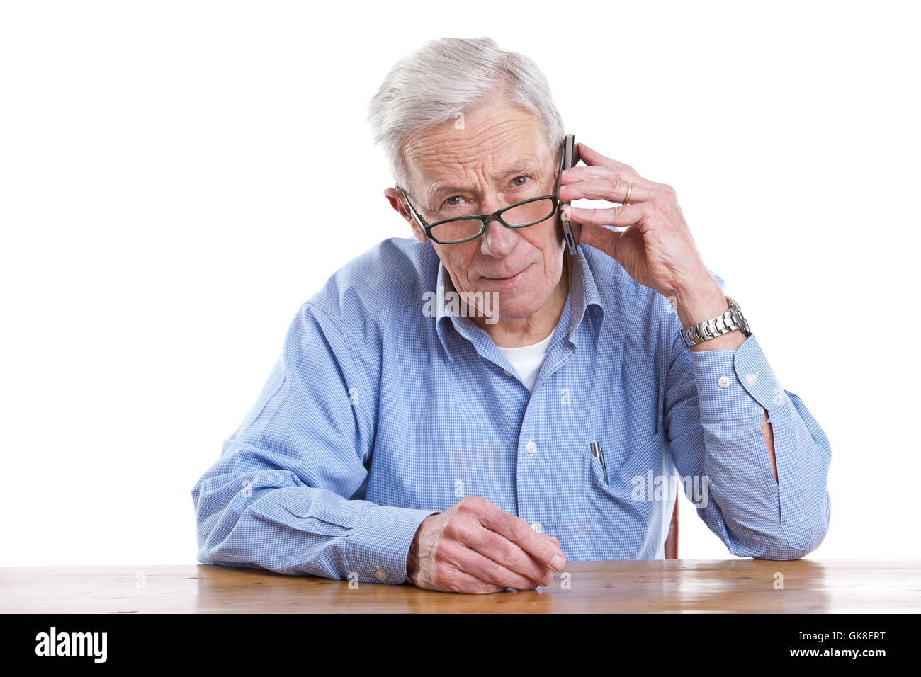 Senior on the phone Stock Photo - Alamy